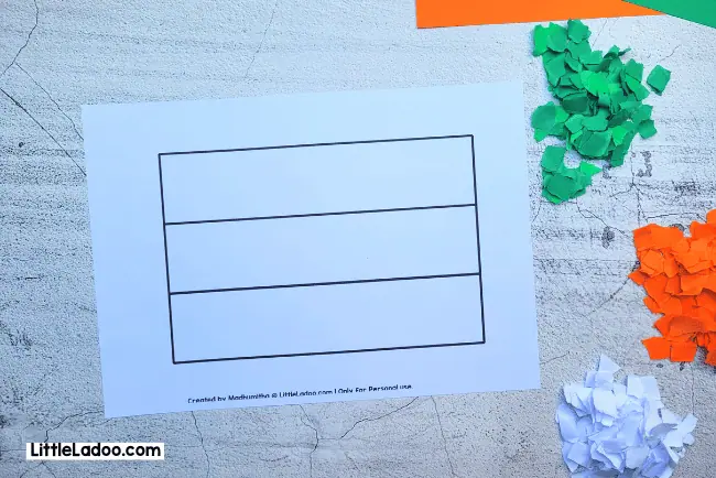 Torn Paper India Flag Craft - Little Ladoo