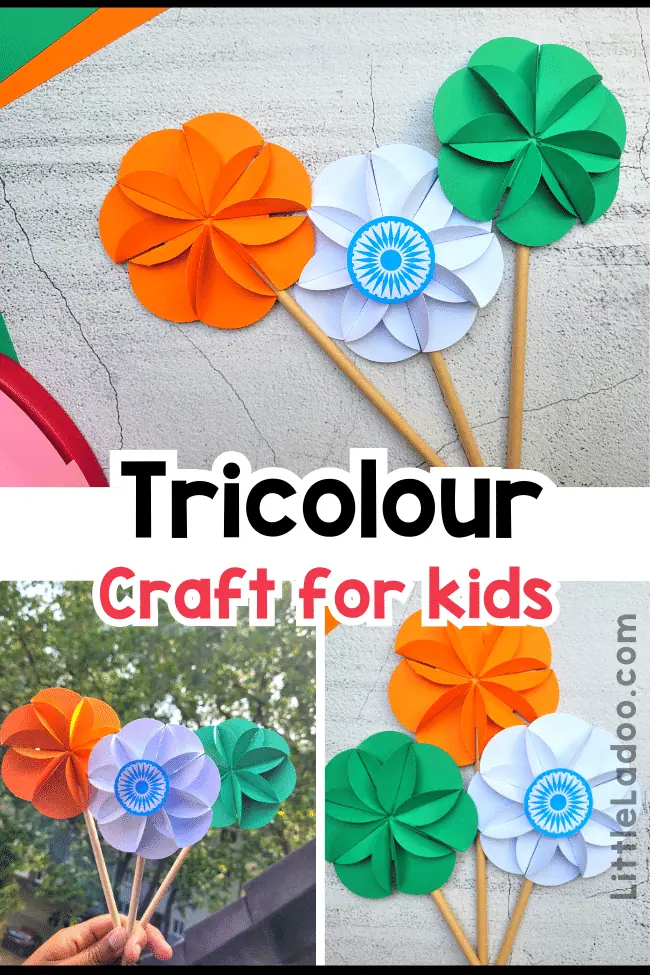 Tricolour Paper Flower Craft - India Flag Craft