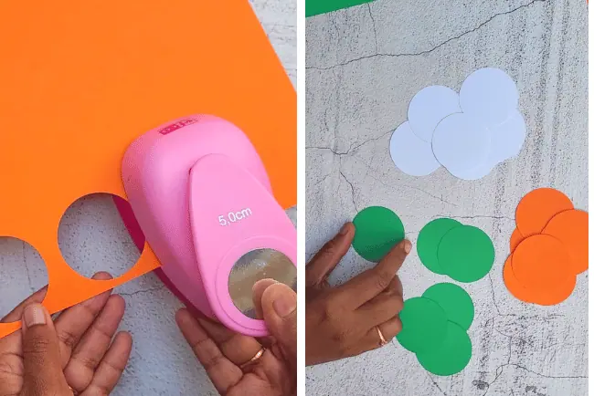 Tricolour Paper Flower Craft - India Flag Craft