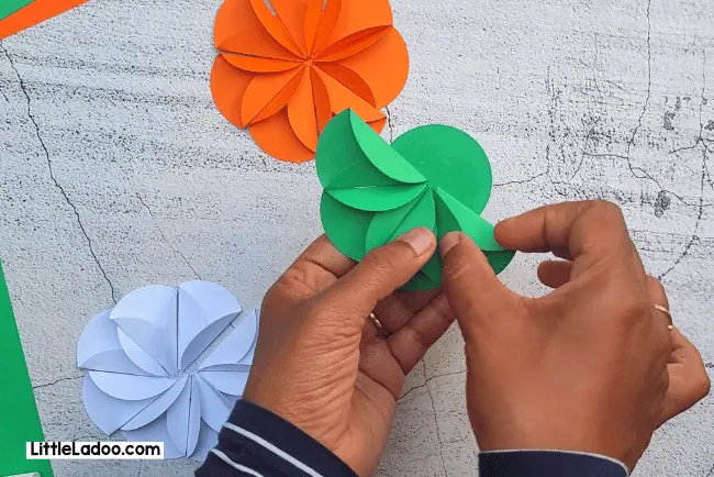 Tricolour Paper Flower Craft - India Flag Craft