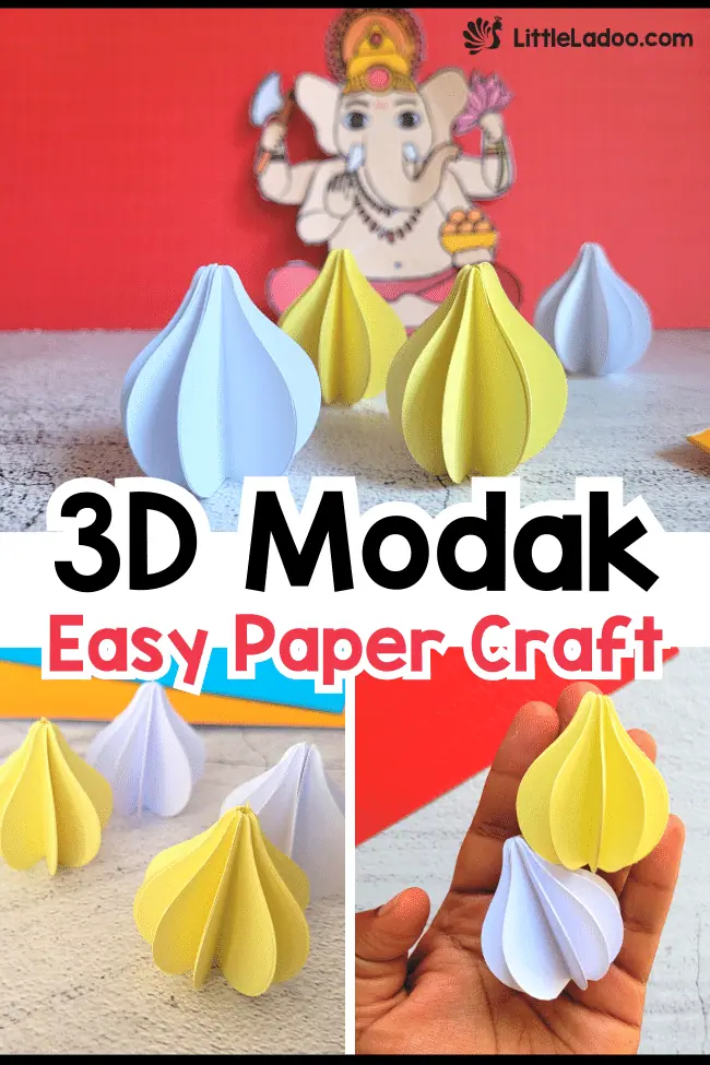 3D Paper Modak Craft {Free Template}