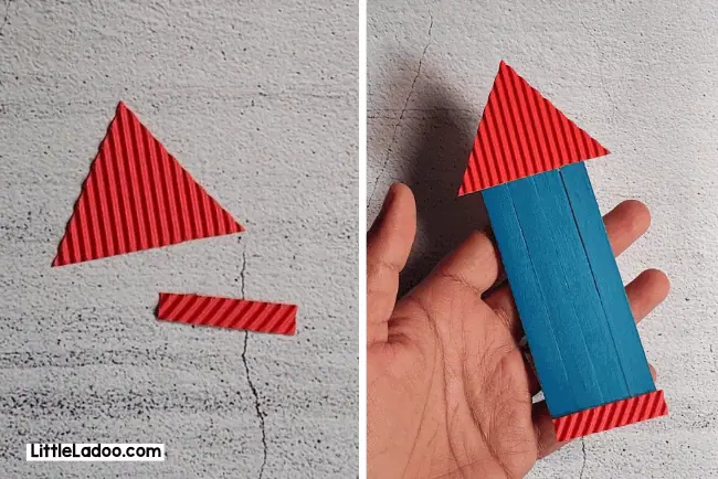 Popsicle Stick Rocket Firework Craft