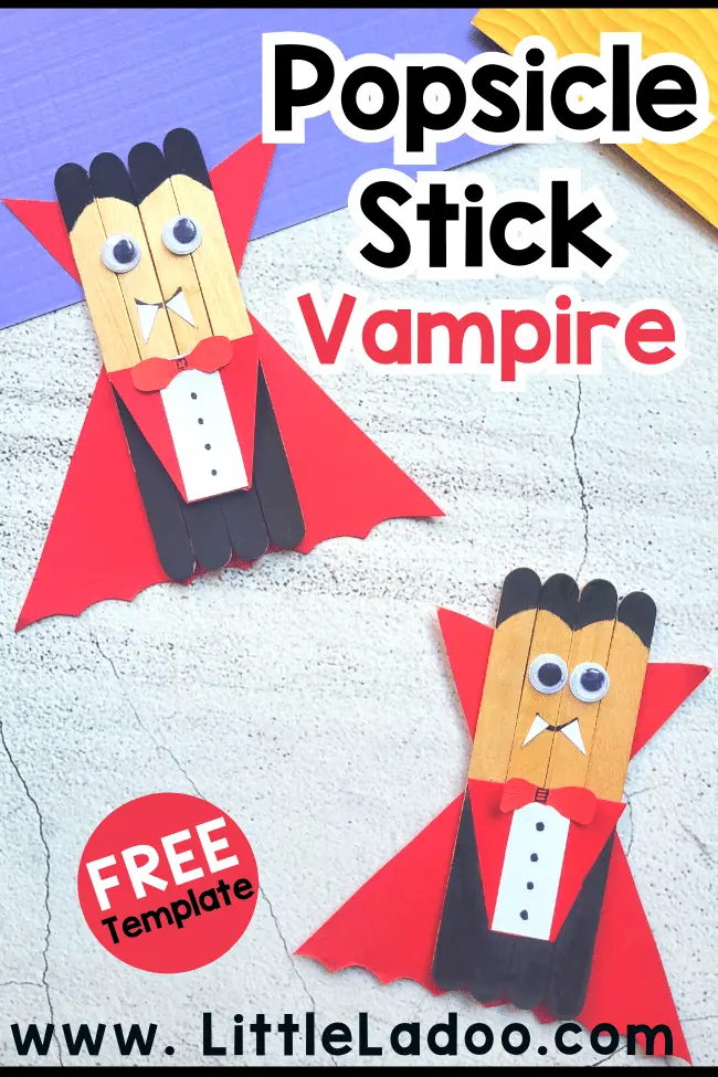 Popsicle Stick Vampire Craft {Free Template}