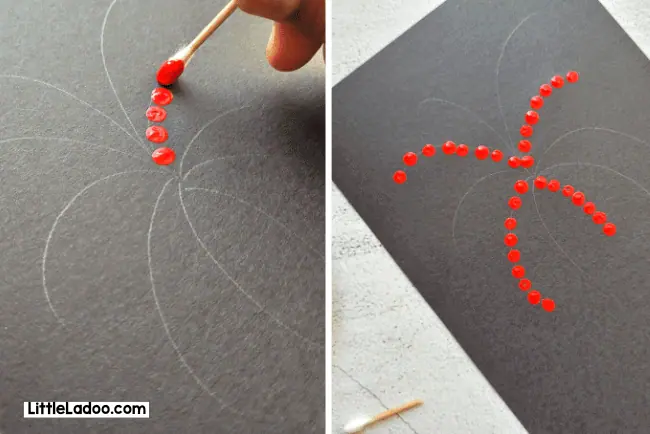Q-Tip Painted Firework Craft