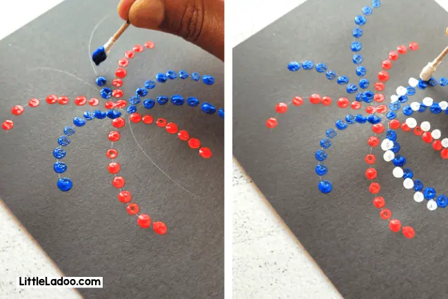 Q-Tip Painted Firework Craft