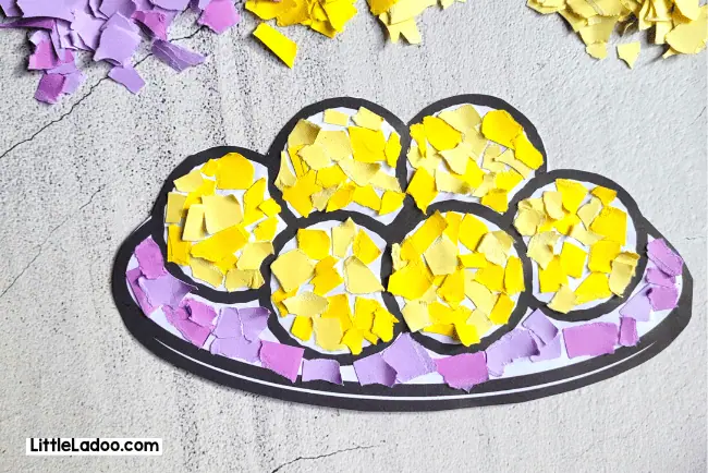 Torn Paper Ladoo Craft Free Template