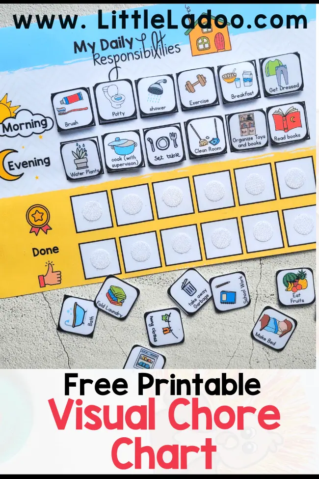 Visual Chore Chart Printable for Kids - {Free Printable}