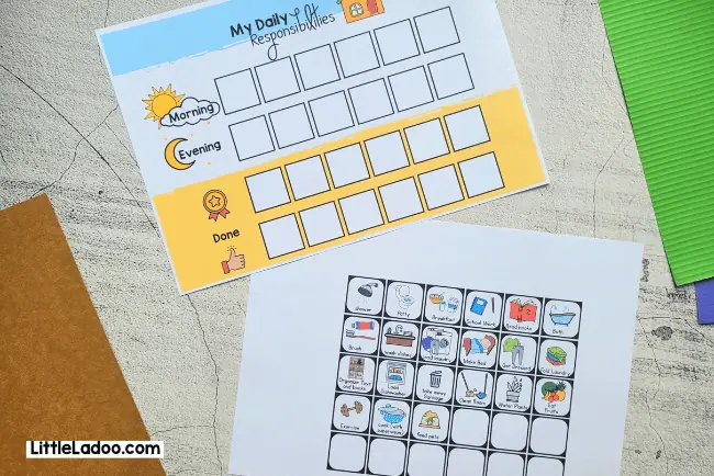 Visual Chore Chart Printable for Kids - {Free Printable}
