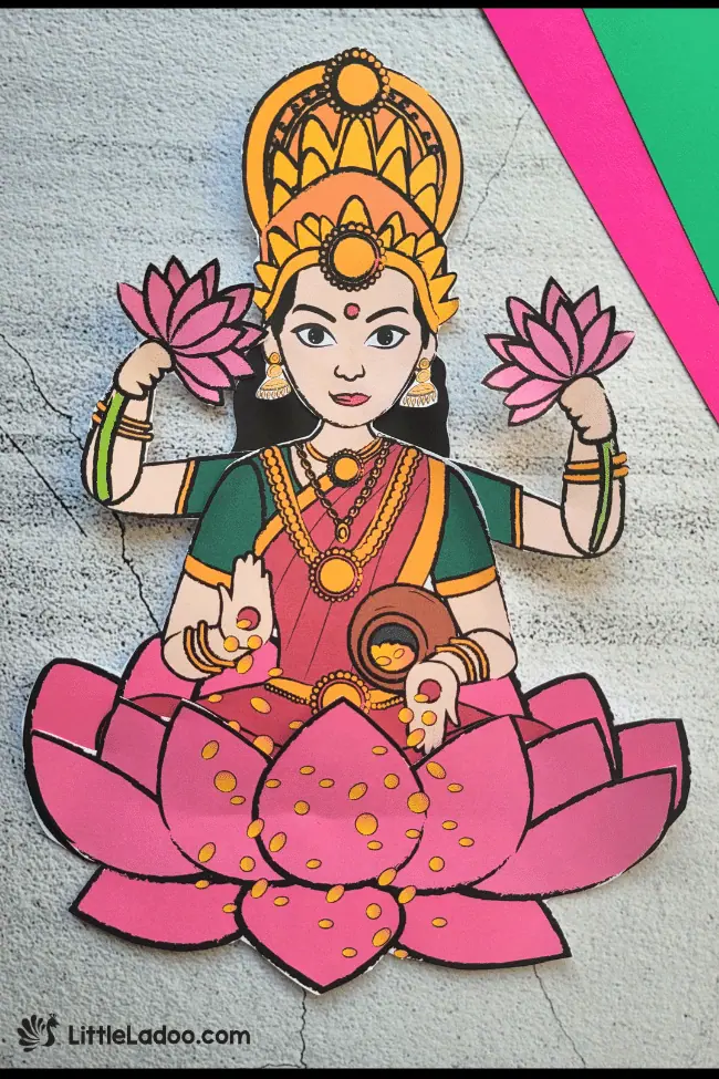 Lakshmi Cut and Paste Craft Printable