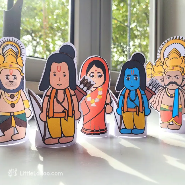 Ramayana Printable Puppets - 5 Main Characters