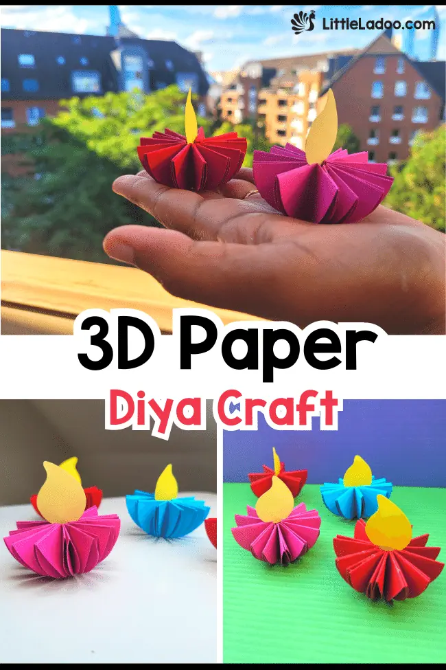 3D Paper Diya Craft {Easy to make}