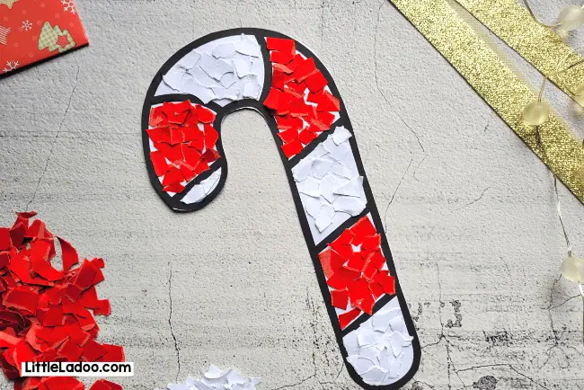 Torn Paper Candy Cane {Free Printable}
