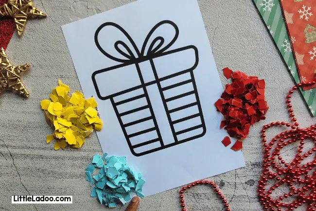 Torn Paper Present Craft {Free Template1}