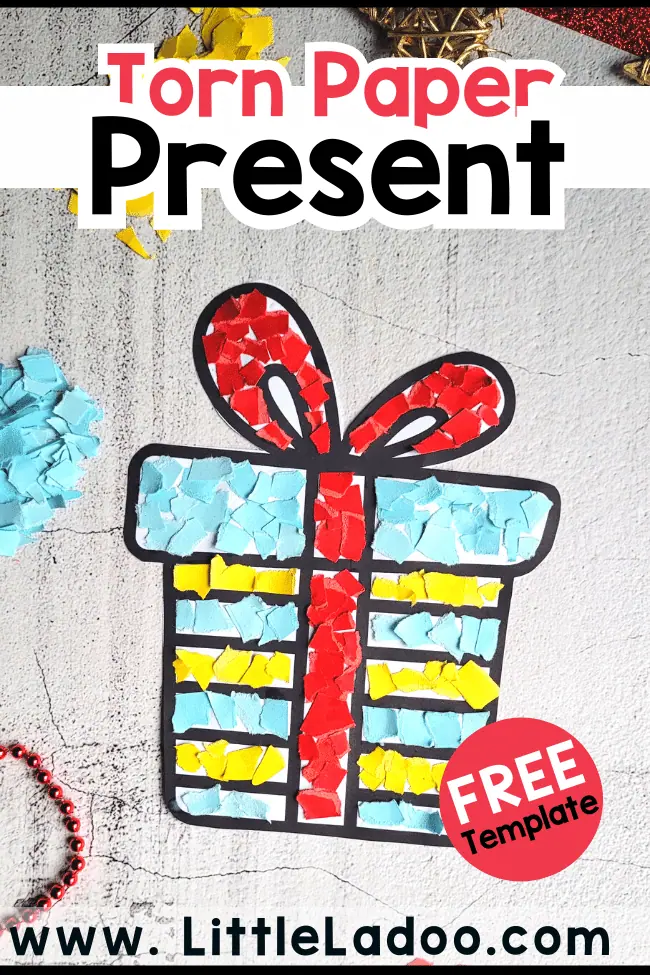 Torn Paper Present Craft {Free Template1}