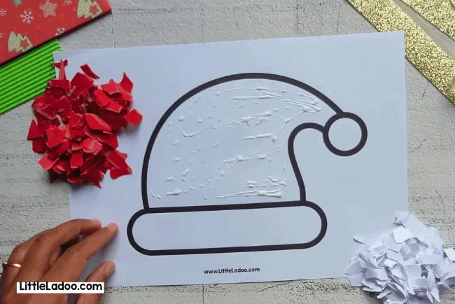 Torn Paper Santa Hat {Free Template}