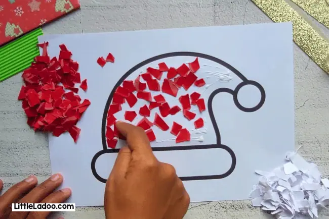 Torn Paper Santa Hat {Free Template}