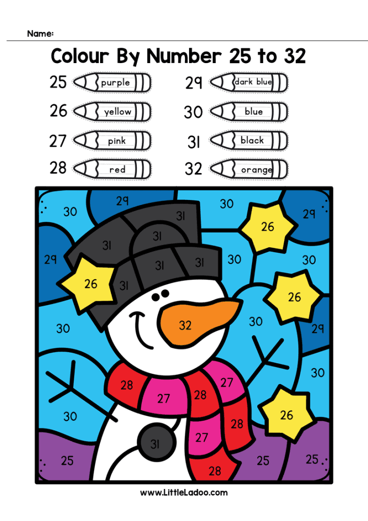 Winter Colour by Number {Free Printable}