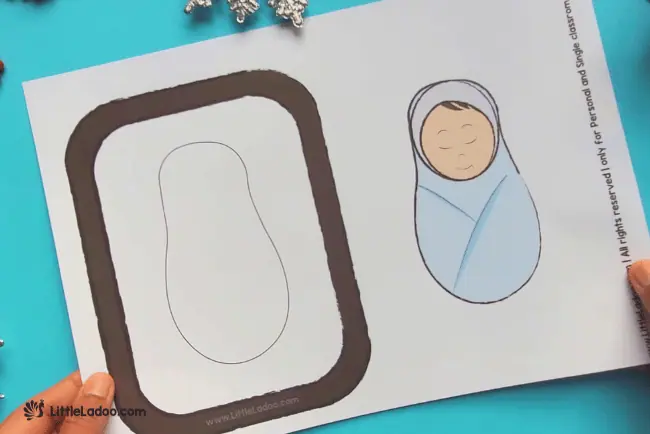 Fork-Painted Baby Jesus Craft {Free Template}