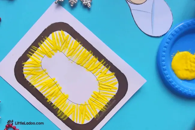 Fork-Painted Baby Jesus Craft {Free Template}