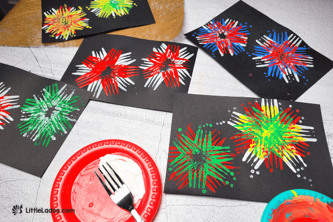 Fork Painted Firework Craft