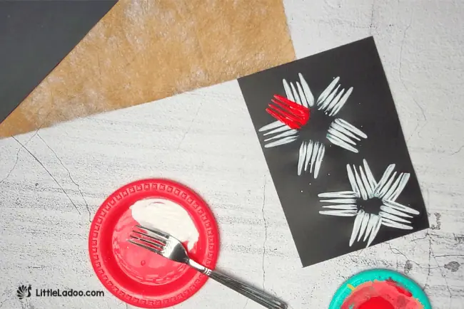 Fork Painted Firework Craft
