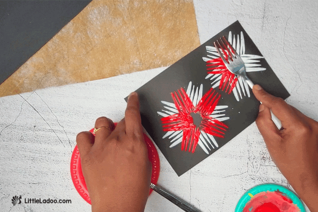 Fork Painted Firework Craft