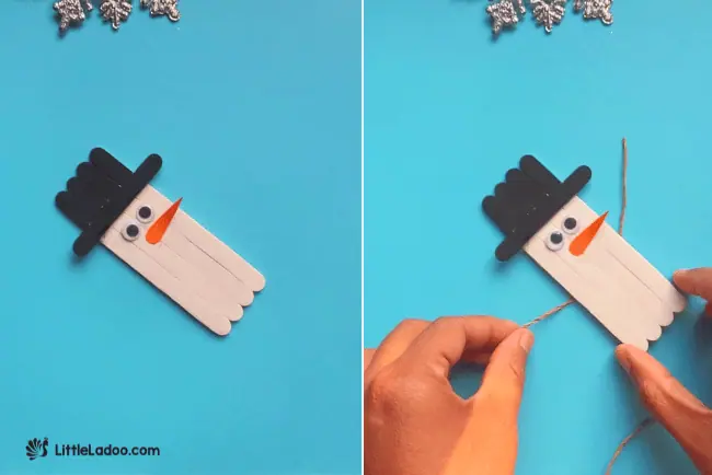 Popsicle Stick Snowman Craft