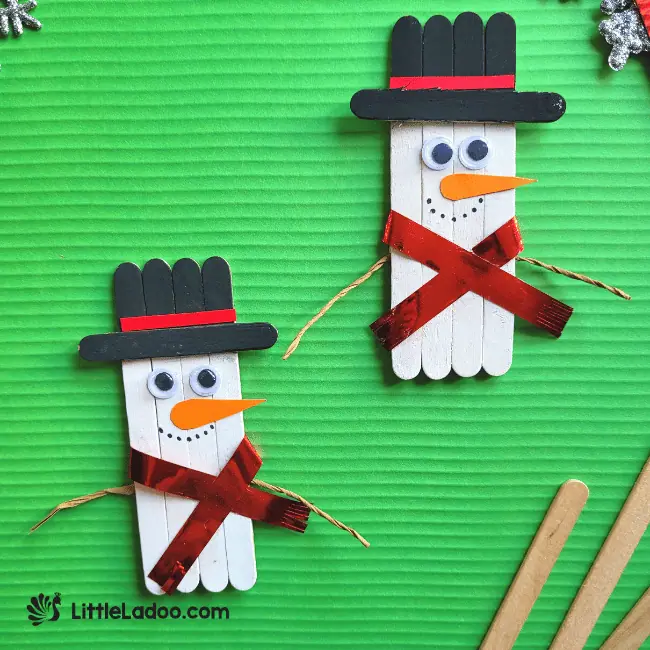 Popsicle Stick Snowman Craft