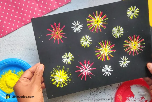 Straw Painted Firework Craft