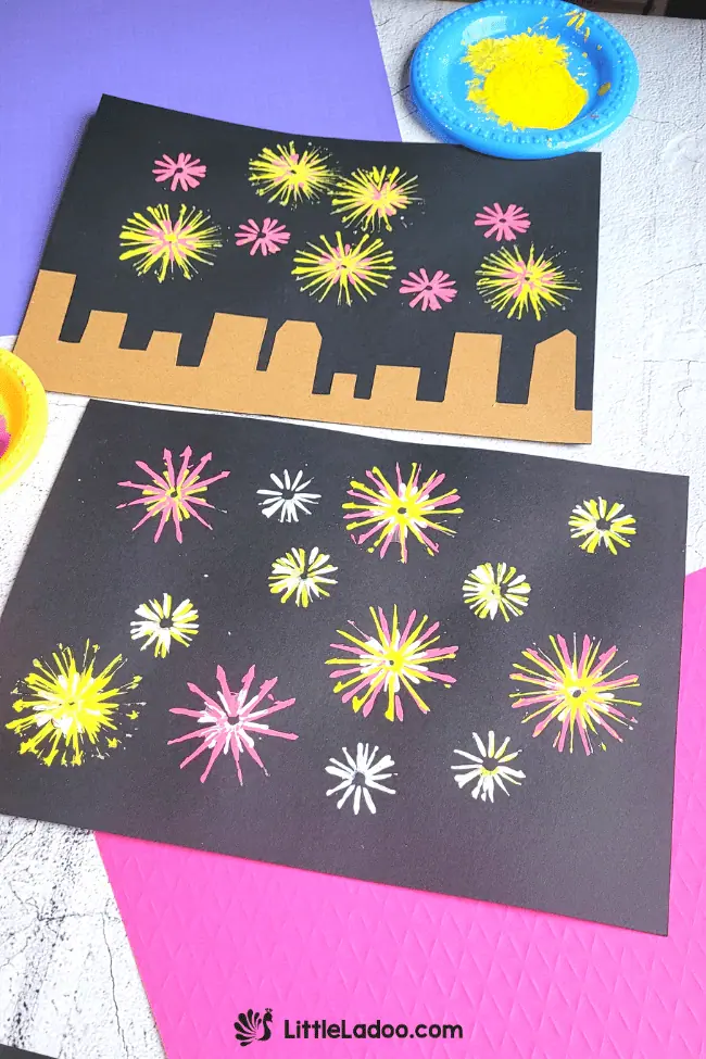 Straw Painted Firework Craft