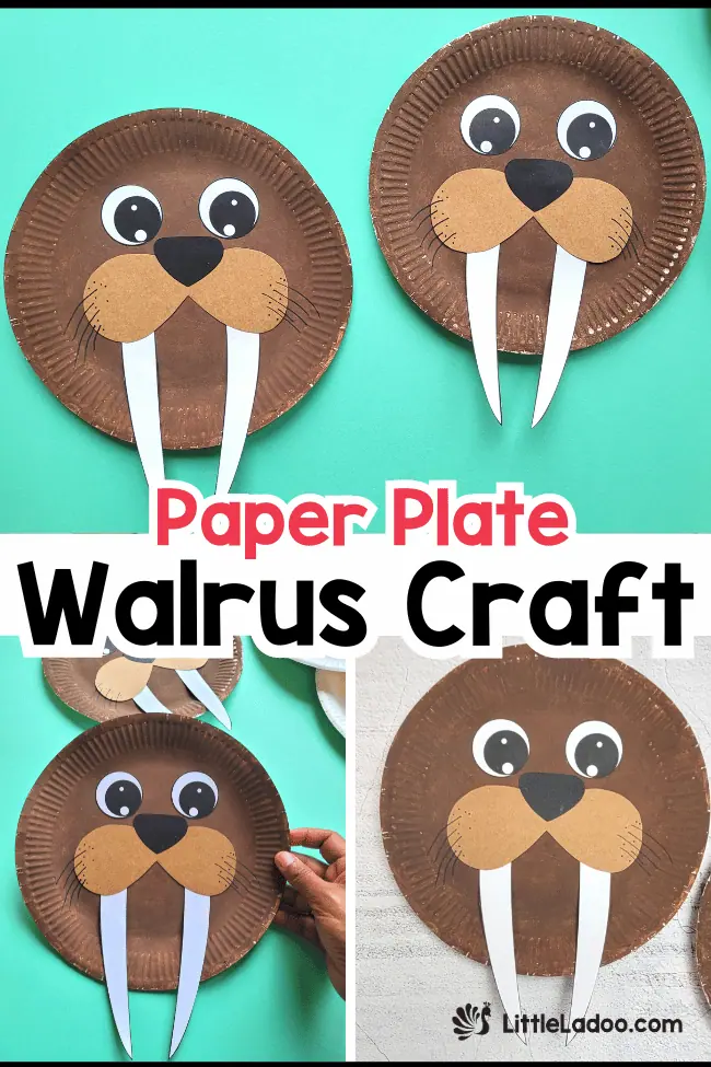 Paper Plate Walrus Craft {Free Template}