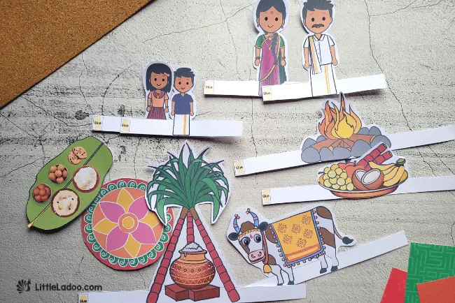 Pongal 3D Craft - Create a Scene with Printable