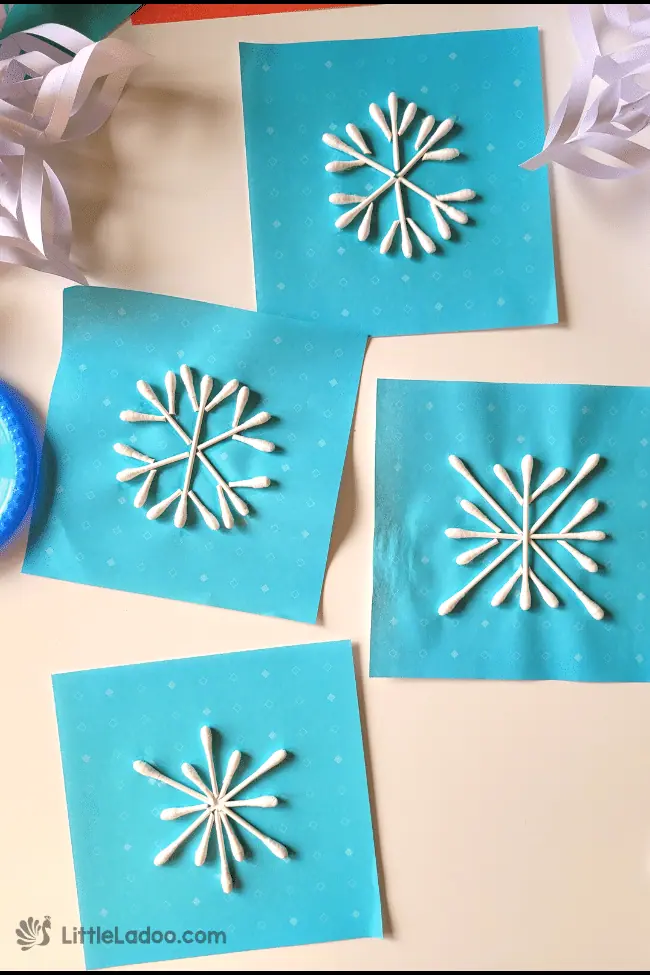 Q-Tip Snowflake Craft {Free Templates}