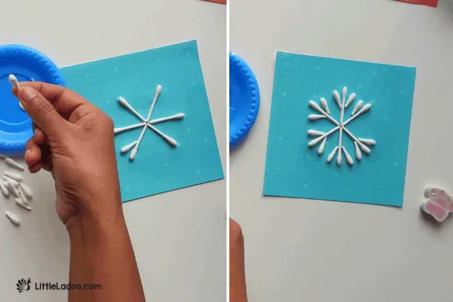 Q-Tip Snowflake Craft {Free Templates}