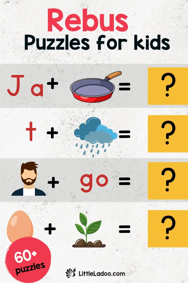 60 Rebus Puzzles for Kids wih Answers Little Ladoo