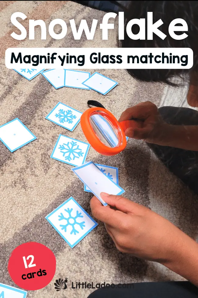 Snowflake Magnifying Glass Matching Printable {Free Printable}