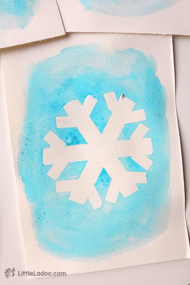 Tape Resist Snowflake Craft