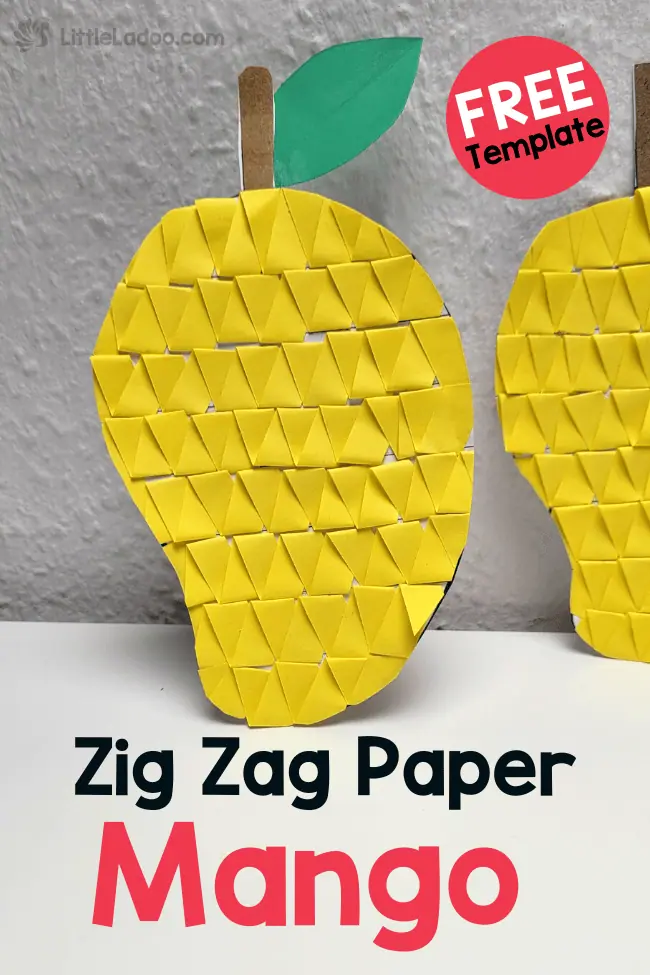 Zig Zag Paper Mango Craft {Free Template}