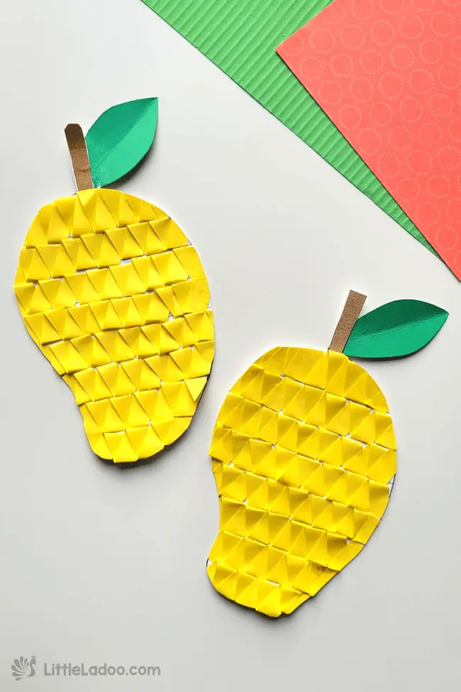Zig Zag Paper Mango Craft {Free Template}