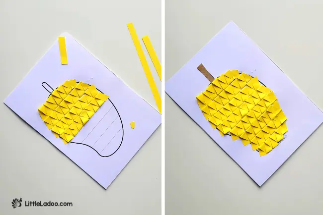 Zig Zag Paper Mango Craft {Free Template}