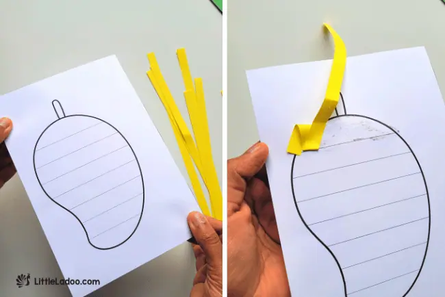 Zig Zag Paper Mango Craft {Free Template}