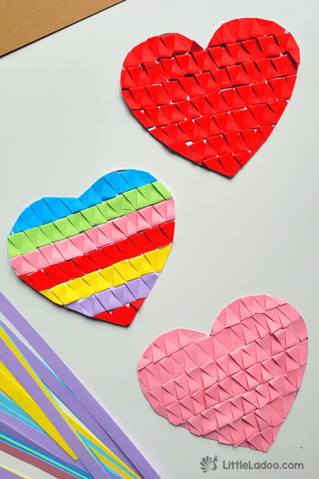 Zig Zag Paper Heart Craft {Free Template}
