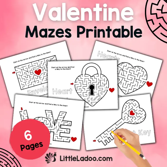 Valentine's Day Mazes {Free Printable}