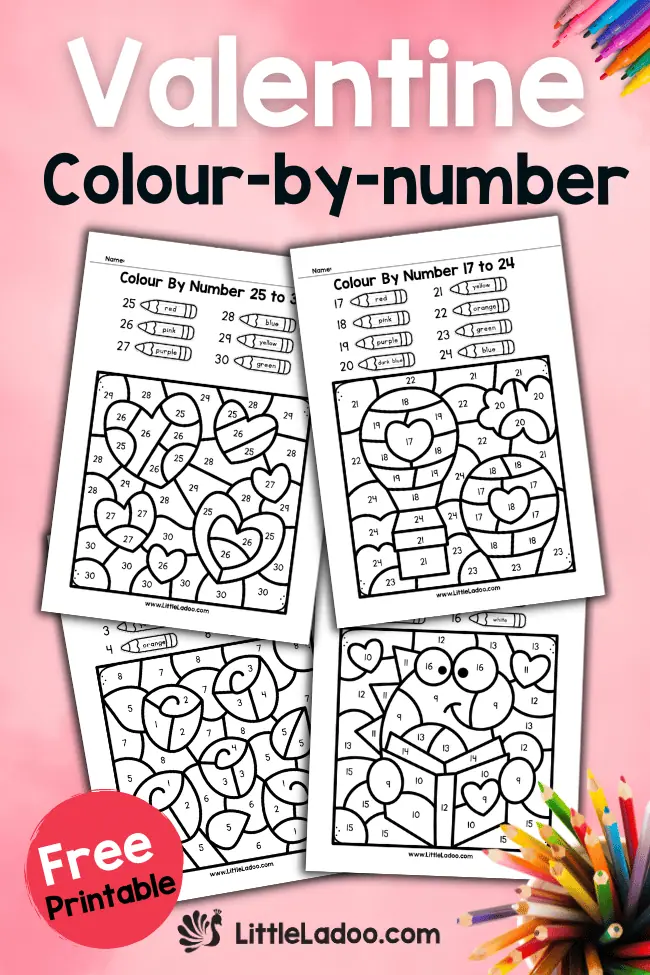 Valentine Colour by Number {Free Printable}