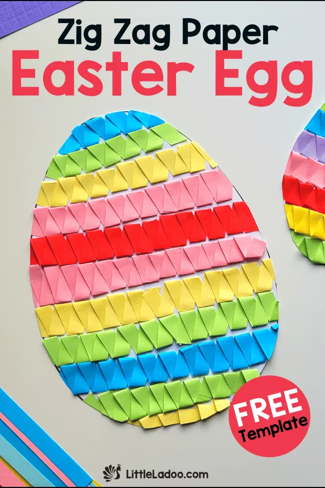 Zig Zag Paper Egg Craft {Free Template}