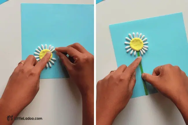 Q-Tip Daisy Craft - Little Ladoo