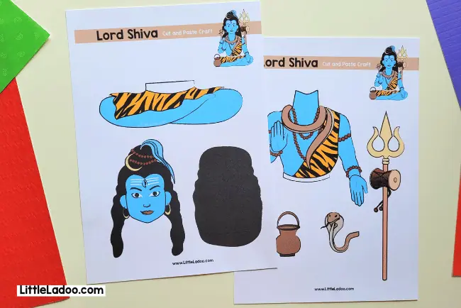 Lord Shiva Cut and Paste Craft