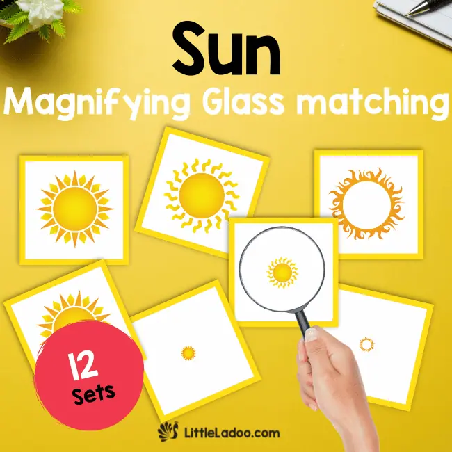 Sun Magnifying Glass Matching Cards - Little Ladoo