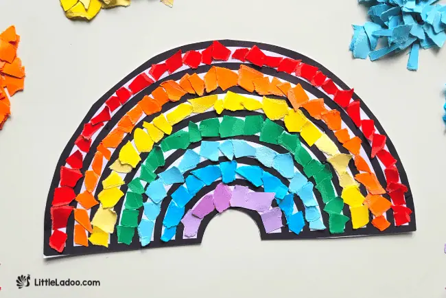 Torn Paper Rainbow Craft {Free Template}