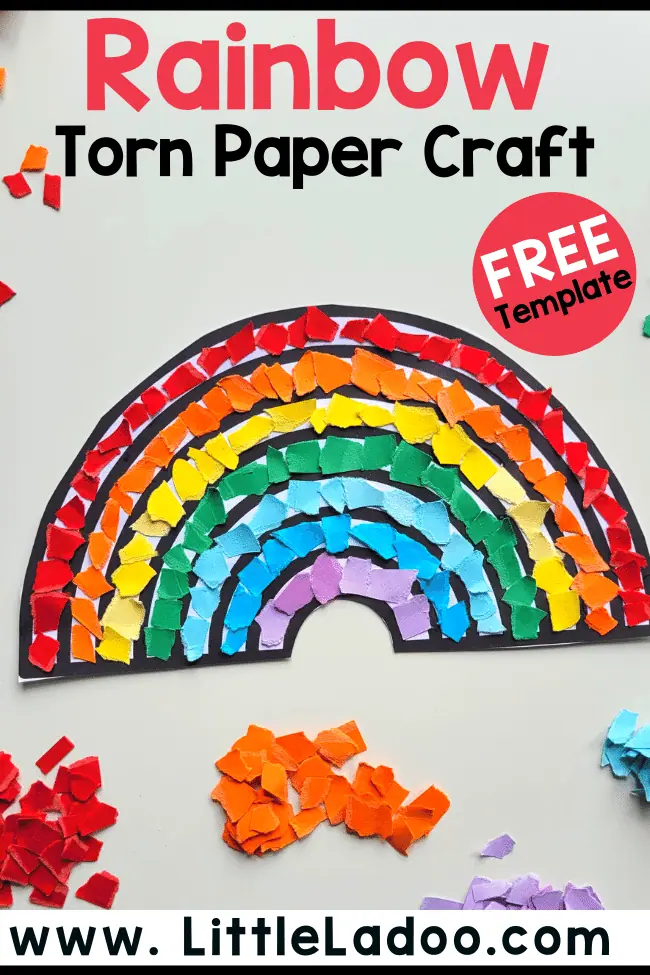 Torn Paper Rainbow Craft {Free Template}